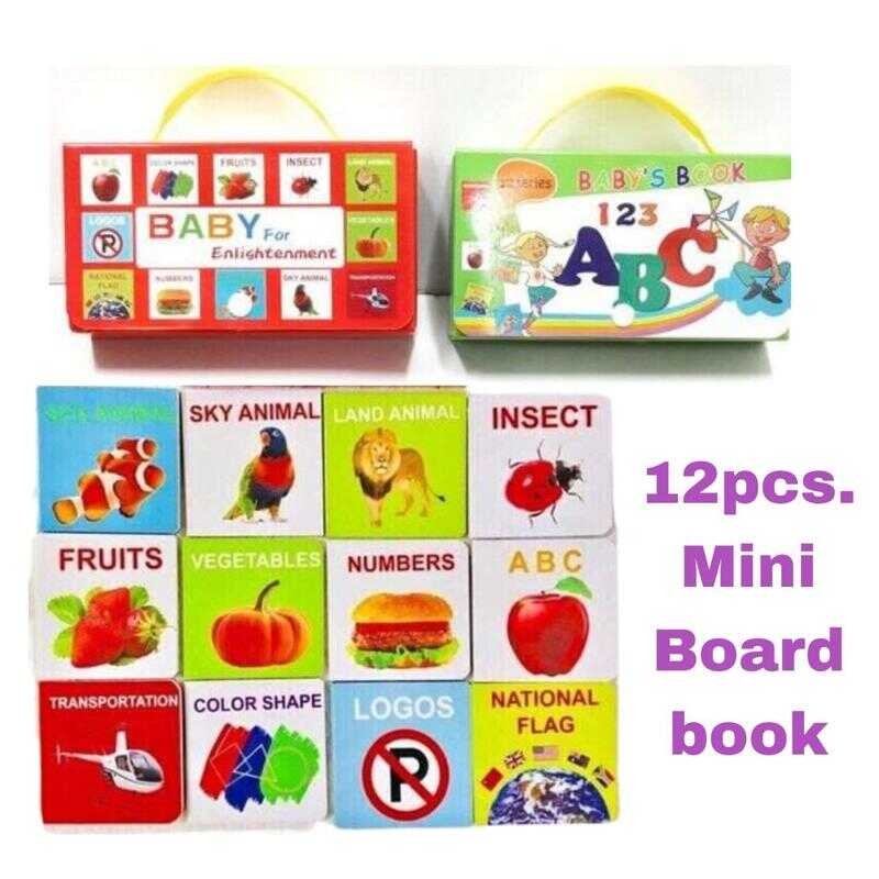 0b8 Mnkc 12Pcs In 1 Box Set Mini Learning Educational Board Book For ...