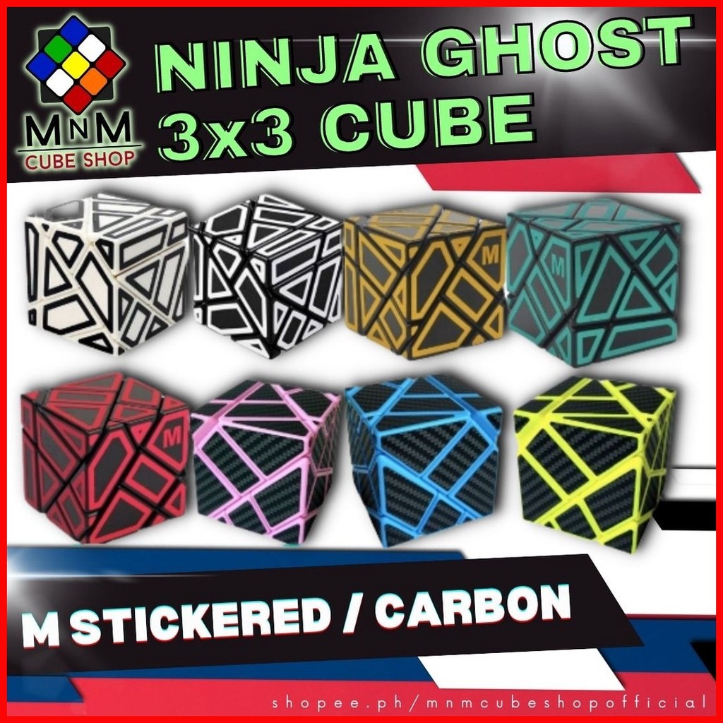 ⚾︎ Ninja Ghost 3x3 Cube with M stickers / Carbon stickers | Shopee ...