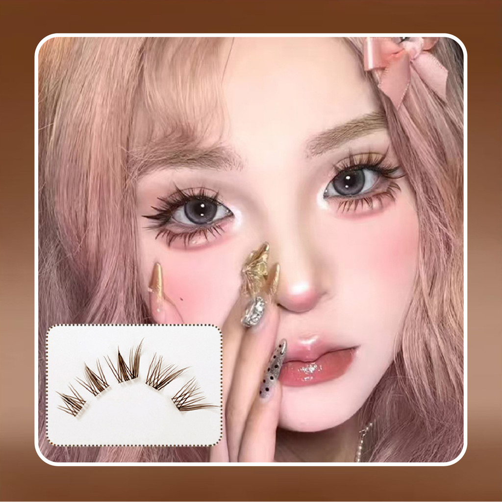 Nine Tailed Rabbits Brown False Eyelashes, Slanted Fly Style, Enlarged ...