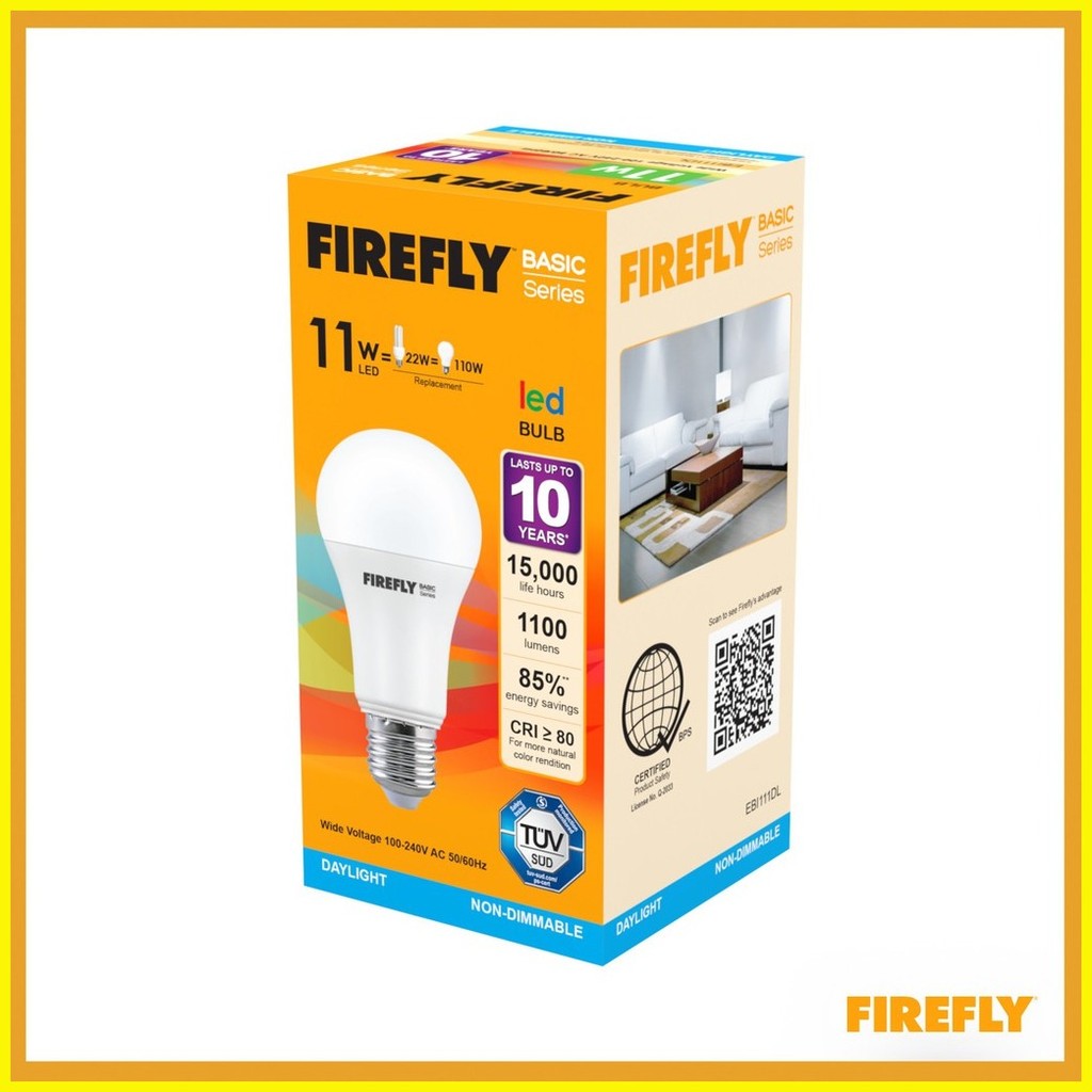 Firefly Basic Series LED A-Bulb 11 Watts Daylight - EBI111DL | Shopee ...