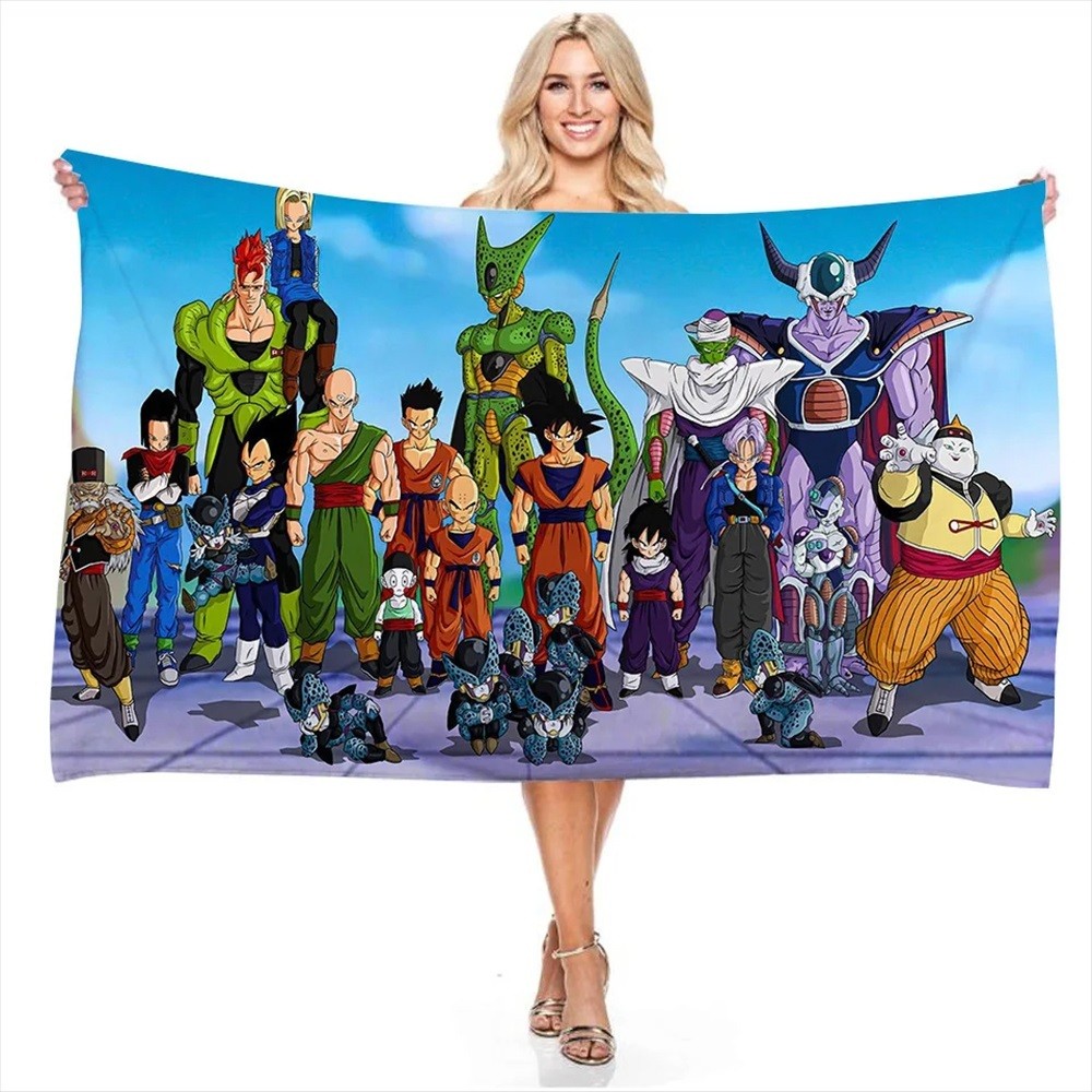 Dragon Ball Cartoon Bath Anime Figures Goku Kids Beach Towel Summer ...
