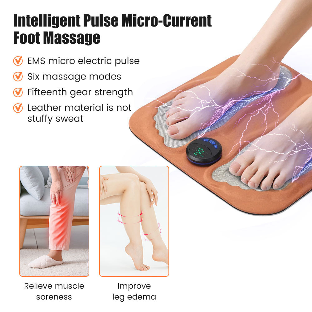 JBMBHC 3D Electric Foot Massage Pad Electric Pulse Foot Acupoint Muscle Stimulation Massage ...