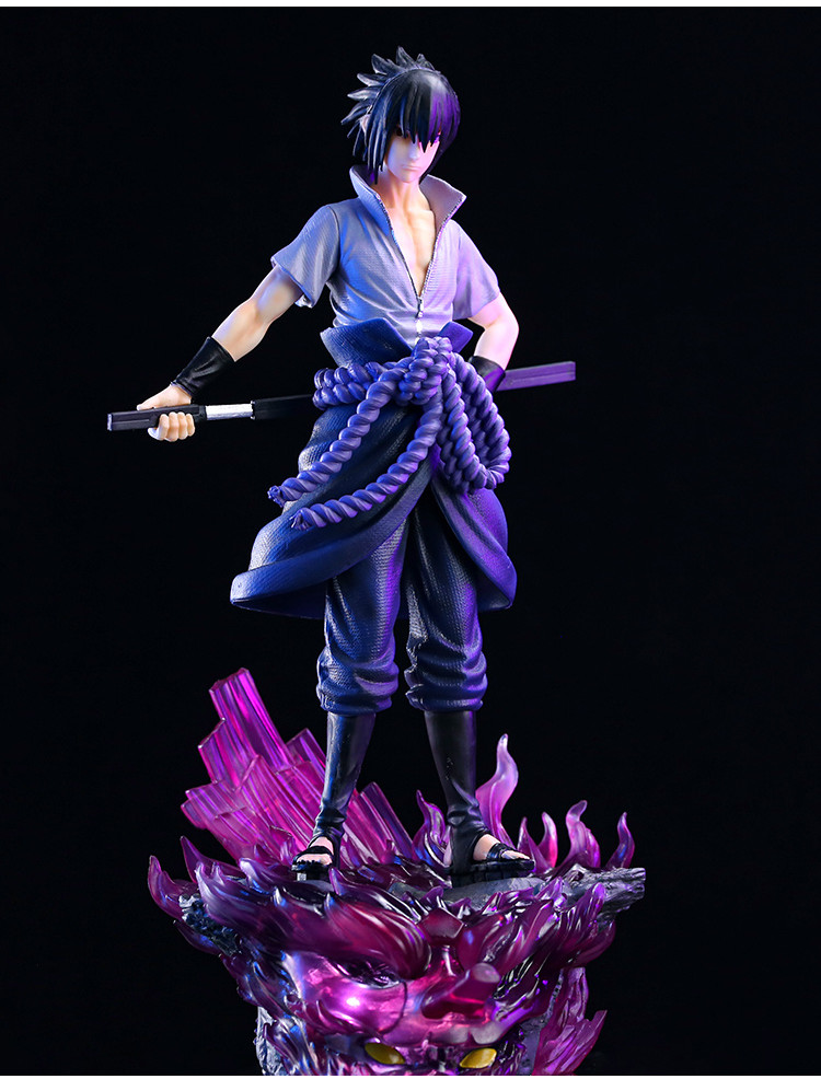Cw Naruto Hand Office Door-god Sasuke uchiha Light up gk Model Statue ...