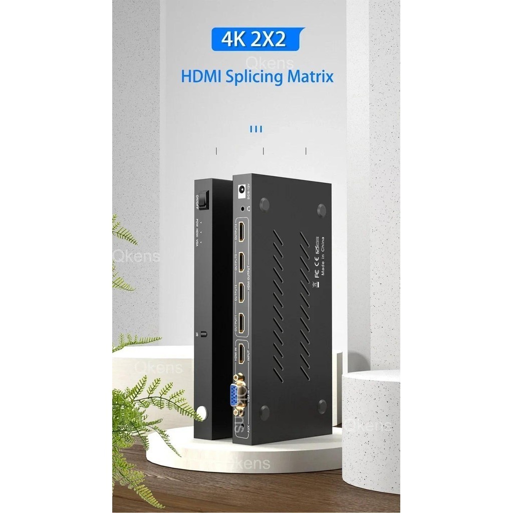 4K 2x2 Video Wall Controller HDMI Splicing Matrix 1x2 1x3 1x4 2x1 3x1 ...