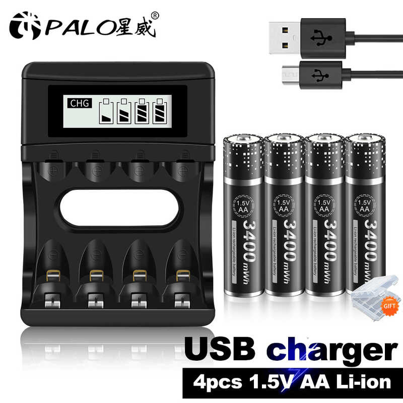 PALO 3 Li-Ion 5D Rechargeable Batteries 3400Mwh Lithium Stable Voltage ...