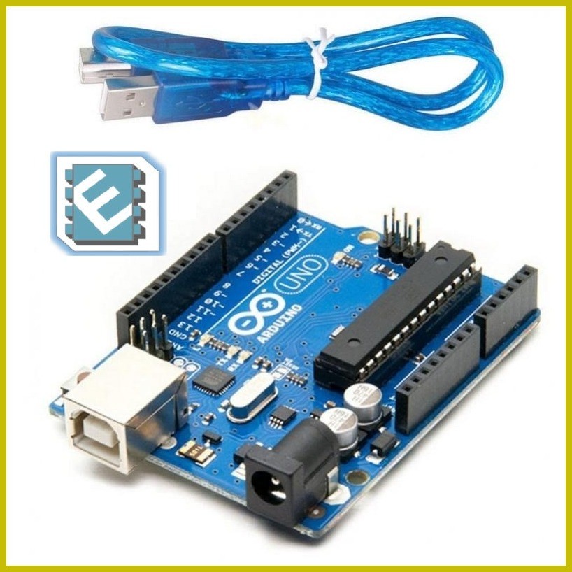 ⭐ Arduino Uno R3 DIP TYPE CHIP WITH ATMEGA 16u2 DRIVER + free cable ...