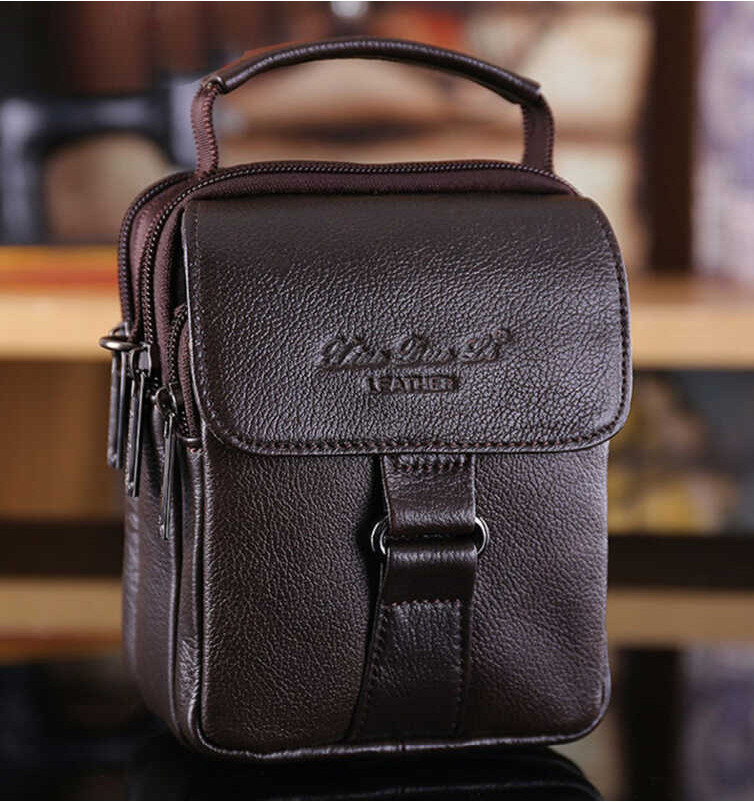 36 High Quality Men Genuine Leather Cowhide Shoulder Messenger ...