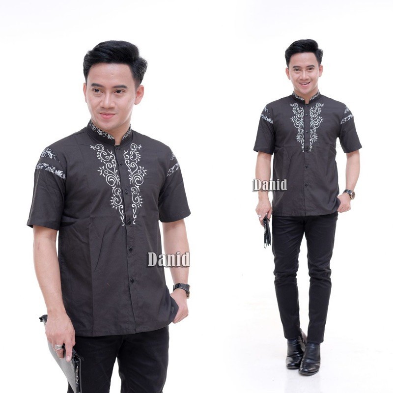 Ethnic Tribal Style Men's Stand Collar Short Sleeve Top Retro Floral ...