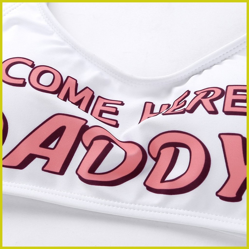 ♟ Womens Adjustable Shoulder Straps Yes Daddy Printed Mini Camisole Bra ...