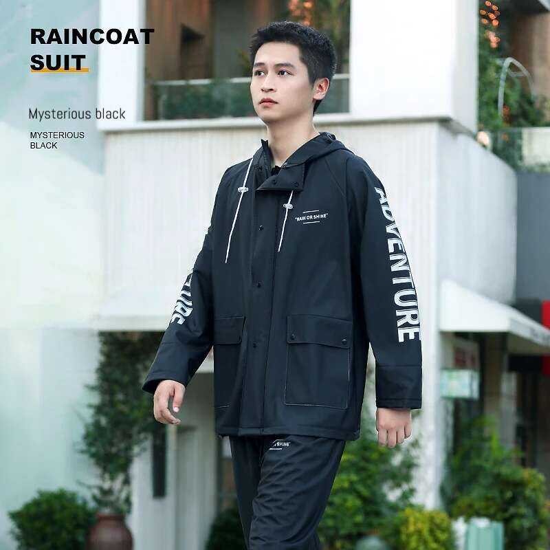 Split raincoat and rain pants suit reflective takeaway labor protection ...