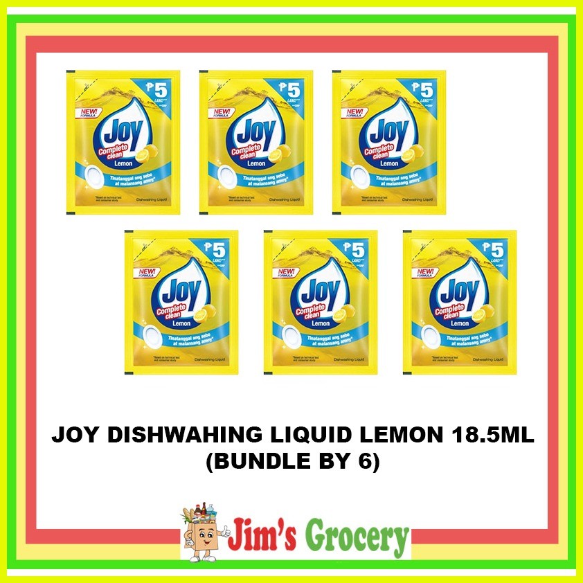 JIMS JOY DISHWASHING LIQUID SOAP LEMON 18.5ML (BY 6 PCS) | Shopee ...