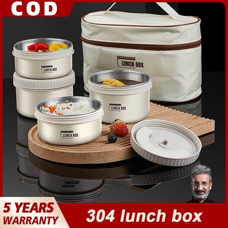 stainles steel insulated lunch box for adult thermal baunan Bento lunch box with bag set ...