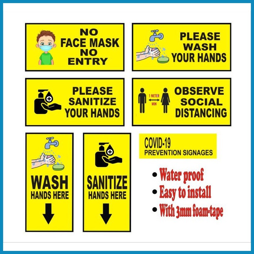 COVID-19 Prevention Wall Sign Signage - Safety First and Germ ...