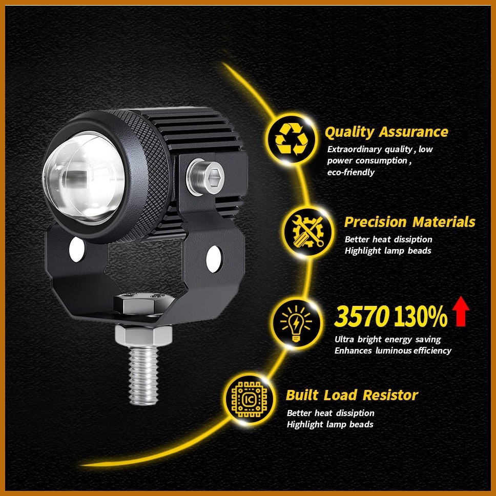 100% 2PCS Fan Cool Mini Super bright Driving Light V7 Mdl With Realy ...