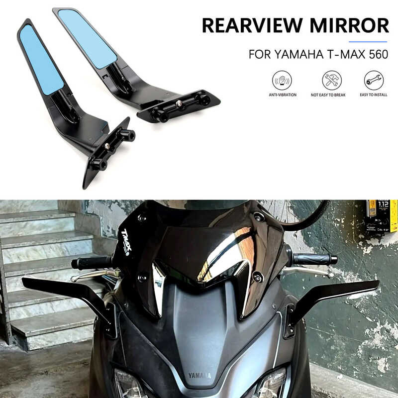 Aluminum Adjustable Mirror TMAX 2022-2024 Para sa YAMAHA T-MAX560 T-MAX ...