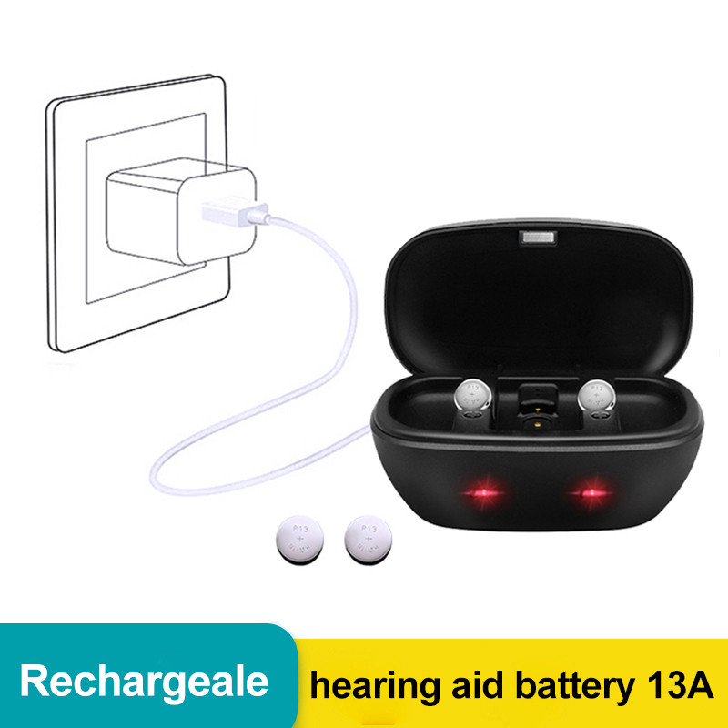 Aid Batteries 13 A13 13A P13 Pr48 With Charging Case Rechargeable Cell ...