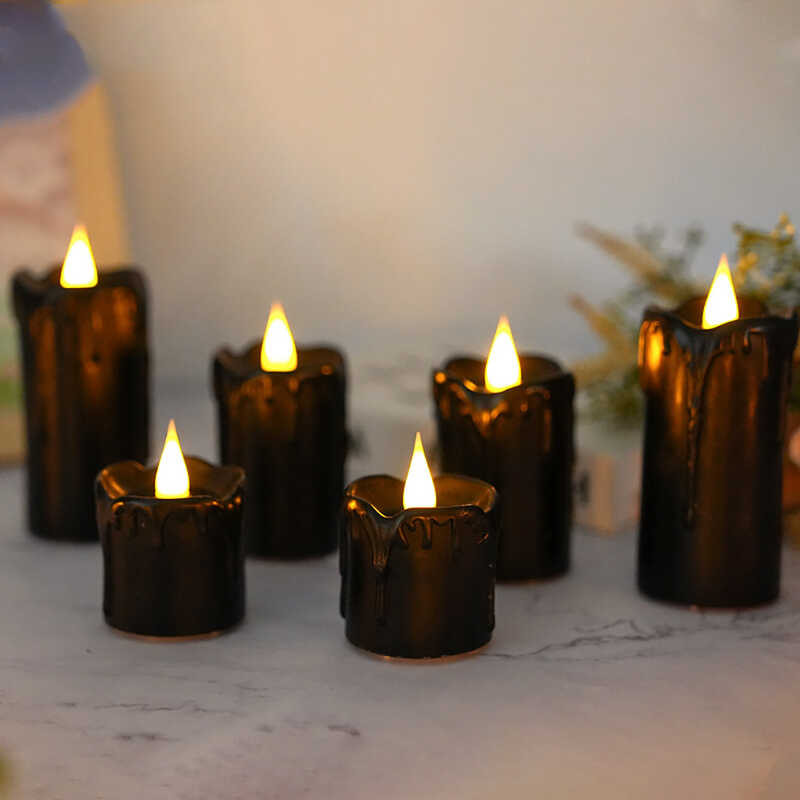 LED Flameless Wax Candles with r Dripping Finish, Real Wax,Battery ...
