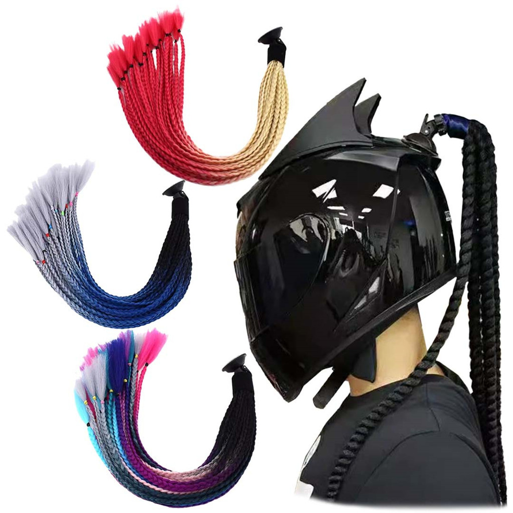 Custom Colorful Decorations Punk Hair Wig Full Face Ski Motorcycle ...