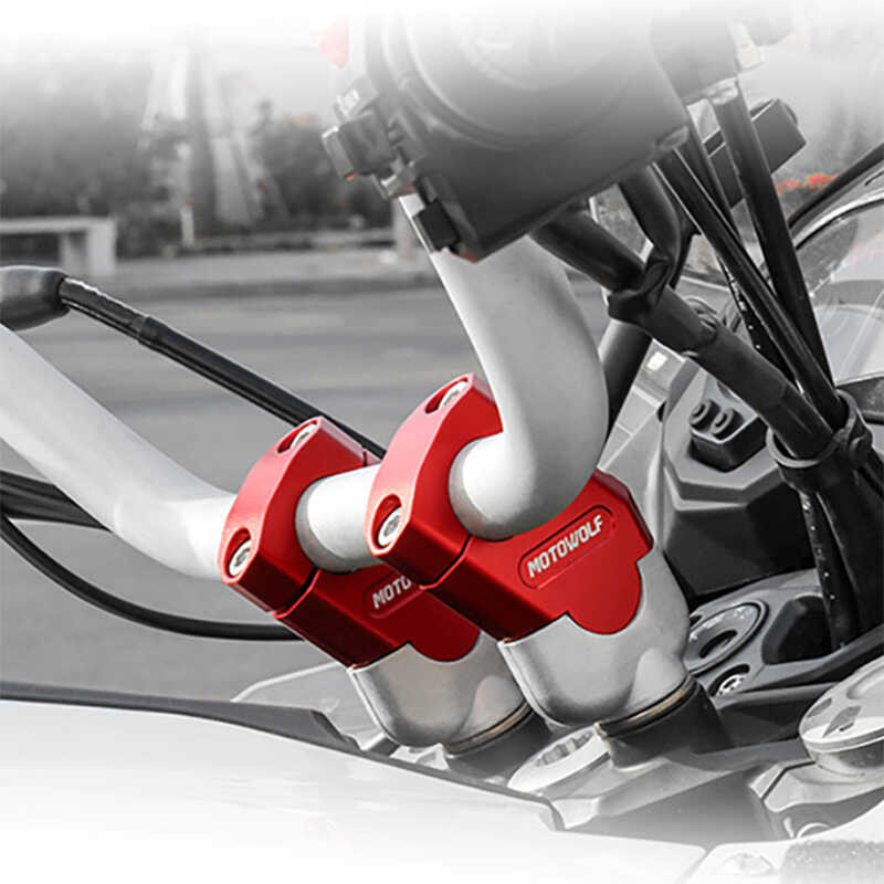 MOTOWOLF 2 Motorcycle Handlebar Riser Bar Mount Handle Clamp Universal 28Mm 22Mm Black Sier Re ...