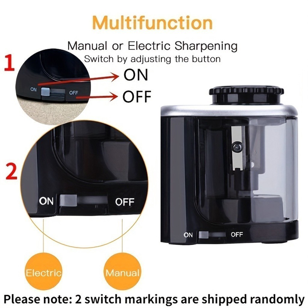 Electric Pencil Sharpener Desktop Automatic Safe Pencil Sharpener for ...