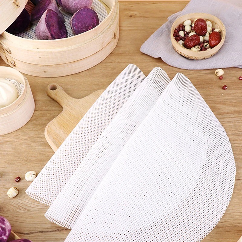 2 pcs steamer pads circular silicone steamer cloth non stick reusable ...