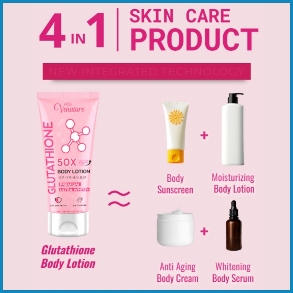 Venature Glutathione Body Lotion 50X Tone Up, Whitening Lotion Ultra ...