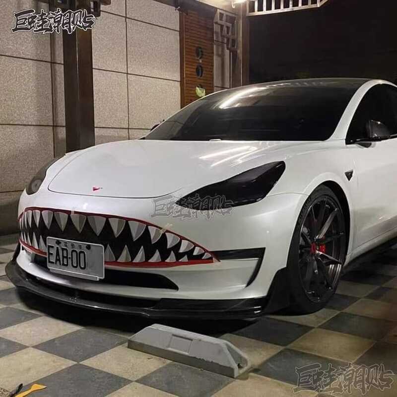Tt Tesla 3 Shark Mouth Model Y Xiaopeng P7 Electric Car Modified Teeth ...