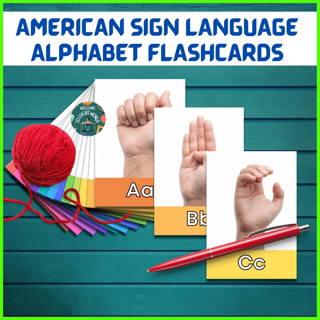 LAMINATED (ASL) AMERICAN SIGN LANGUAGE ALPHABET NUMBERS FLASHCARDS (ASL ...