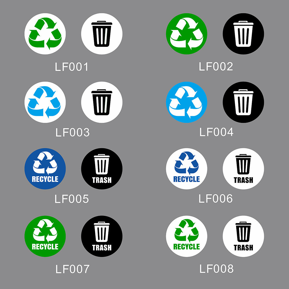 Garbage classification label sticker, recyclable non garbage bin self ...