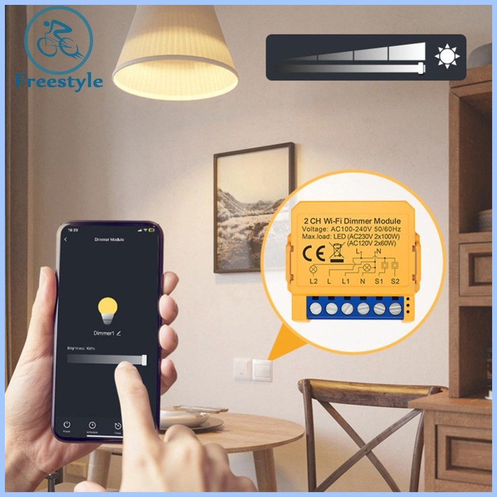 WiFi ZigBee Dimmable Light Switch APP Remote Control 1/2 Gang Mini ...