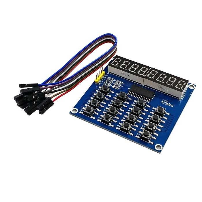 TM1638 common anode LED digital tube module 3-wire control 16 keyboard scanning display module ...