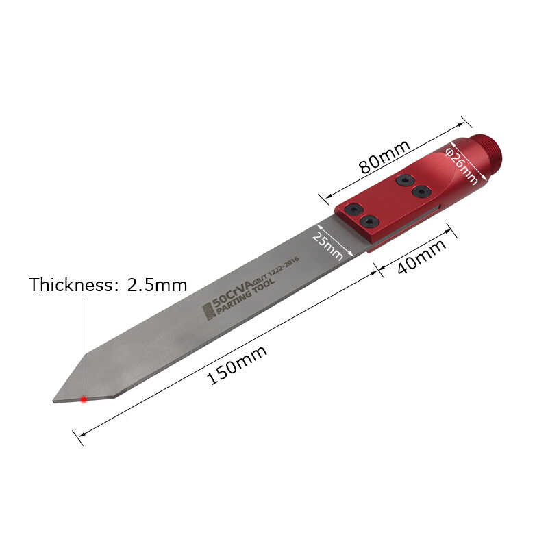 Turning Rotary Wood Parting Tool Chisel 65Mn Steel Blade Hand-Held ...