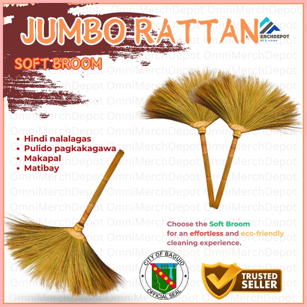 KAMBOJ Jumbo Rattan Soft Brooms Walis tambo Makapal at Matibay Broom ...