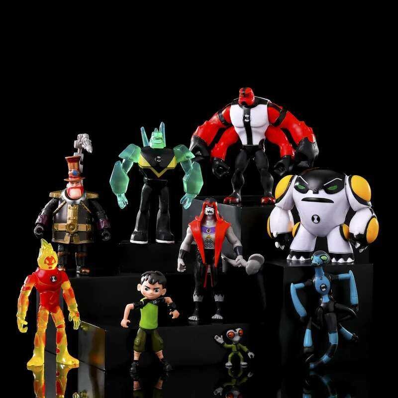 9 Pcs/Set Ben 10 3-12 Anime Figures Ben Tennyson Ben Four Grey Matter ...