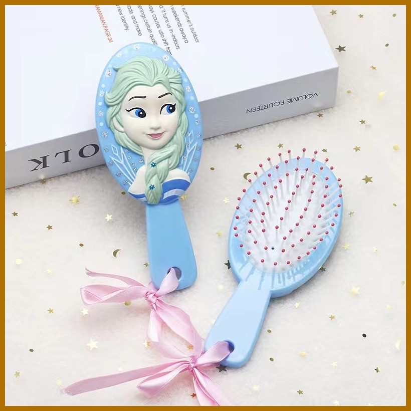 3D Cartoon Princess Kids Hair Brush frozen disney baby comb wet ...