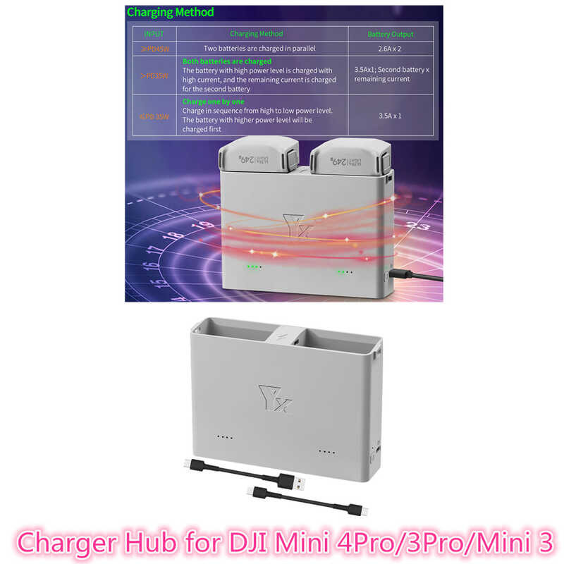 Charger Hub For DJI Mini 4 Pro/Mini Pro/Mini 3 Battery Butler Two-Way ...