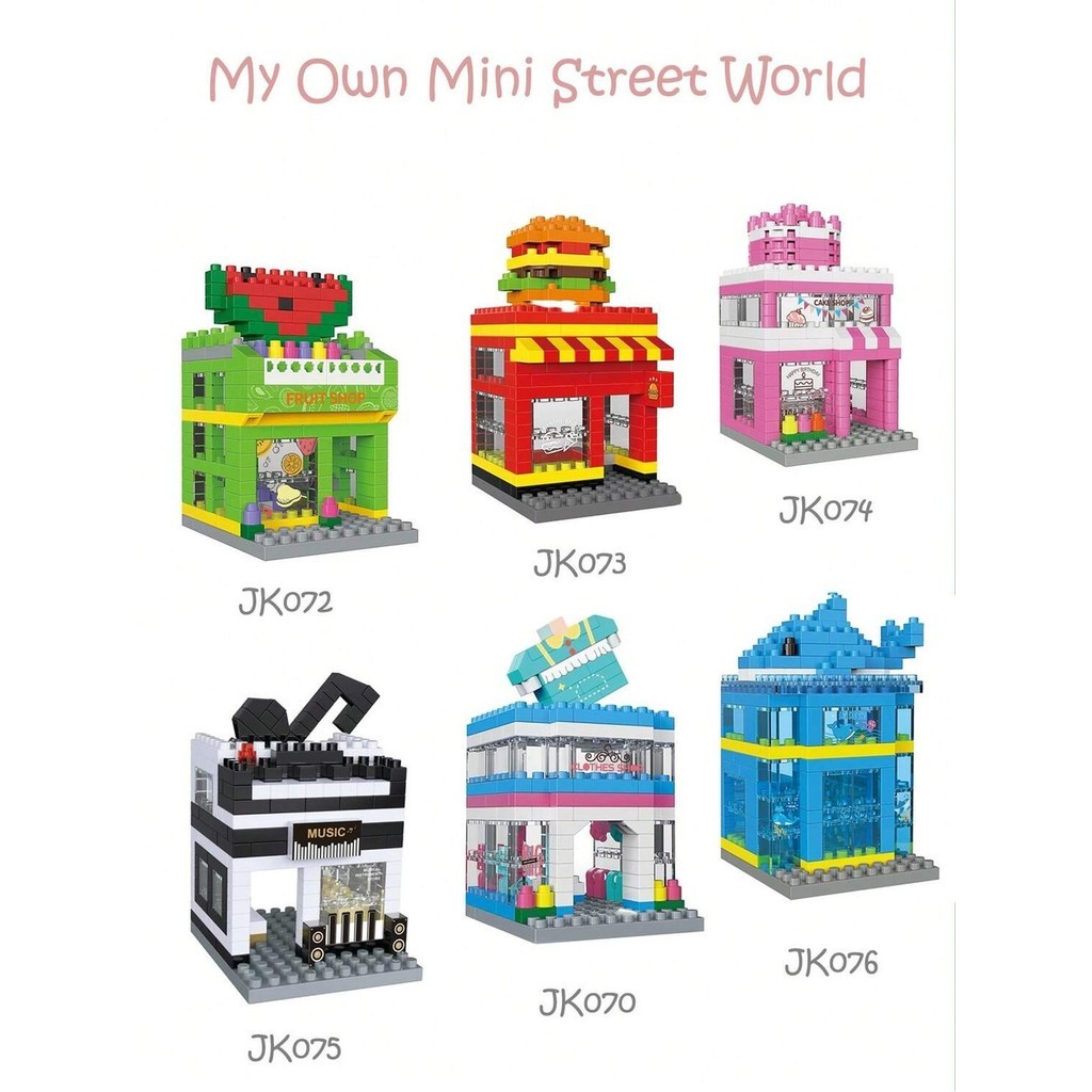 1 Shop Bricks Model Toys Set, DIY Street House Mini Building Blocks ...
