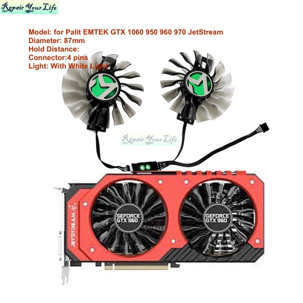 Graphics Video Card Coog Fan Cooer For Palit Geforce GTX 950 960 1060 Super Jetstream VGA Fans ...