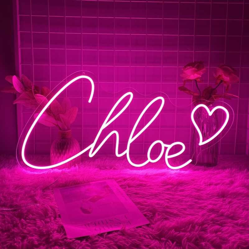 Neon Led Custom Heart Lights Name Sign USB Wedding Birthday Party Wall ...