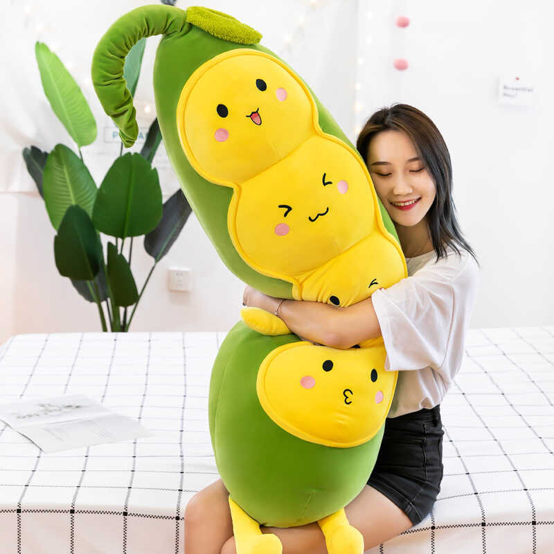 Cartoon Cute Pea Plush Toys Creative Vegetable Stuffed Plushies Dolls ...