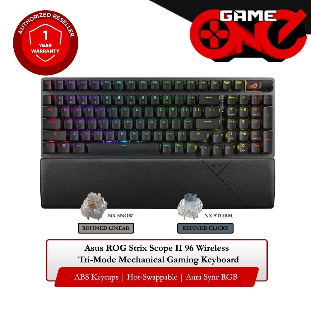 Asus ROG Strix Scope II 96 Wireless Tri-Mode Hotswappable Mechanical ...