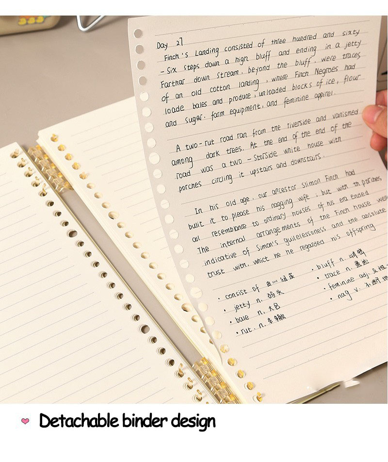 Excluding substitute cores Loose leaf notebook shell refillable page ...