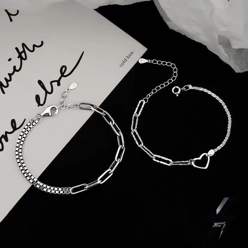 Couple bracelets, a pair of trendy cold style connecting bracelets ...