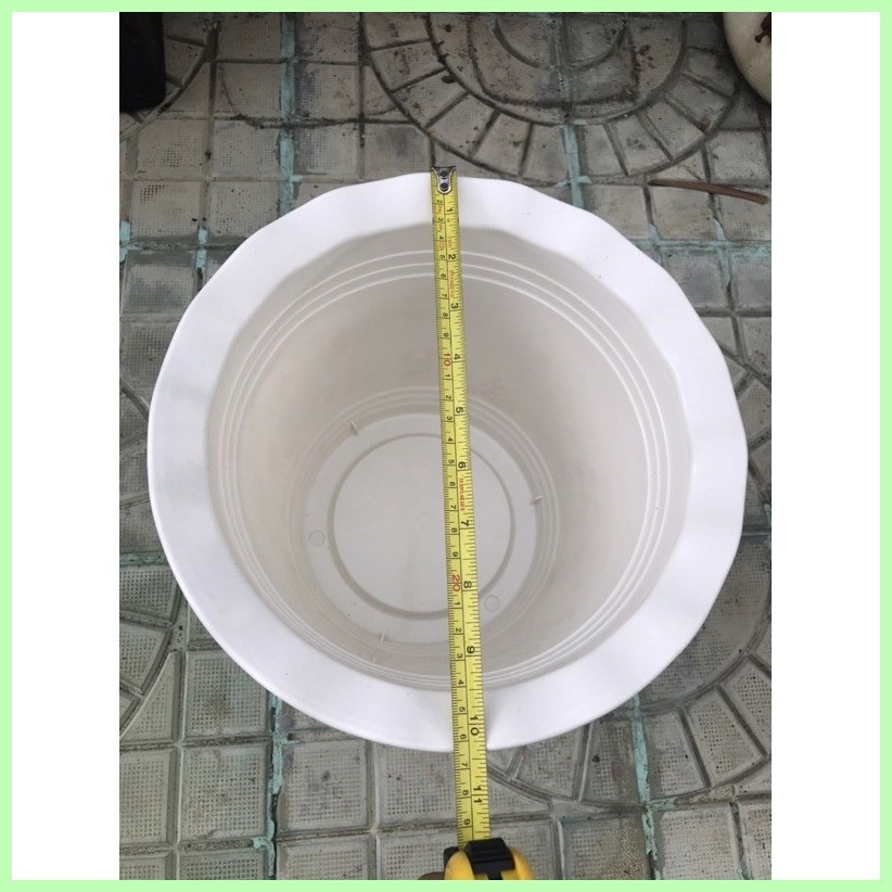 ⋵ ⋫ Plastic Wavy Pot (10x9 inch - Off White) / BB pot-300 | Shopee ...