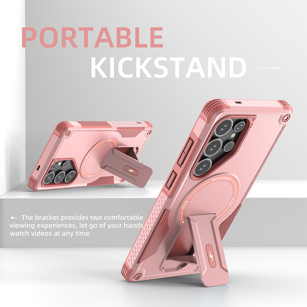 Lenuo Folding Stand Magnetic Circle Phone Case For Samsung Galaxy S25 S24 Ultra S25+ S24+ Plus ...