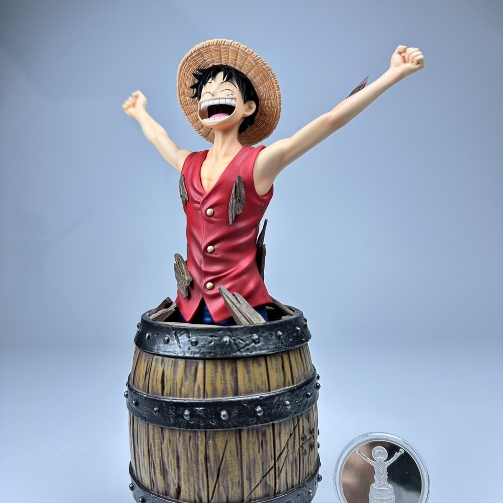 One Piece the Debut Wine Barrel Luffy Resin Craft Hand-Made Statue RMZ5 ...