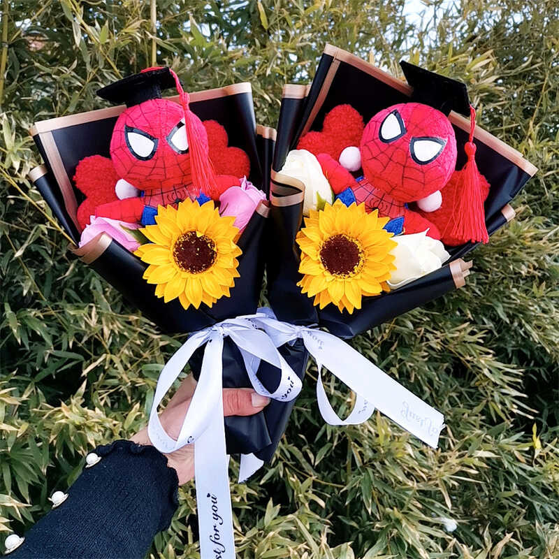 er Hot Hero Spider-Man The Avengers Graduation gift Plush bouquets ...