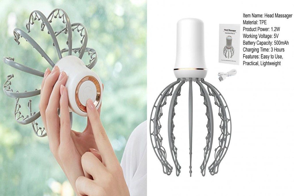 Elderly-friendly Head Massager Portable Head Massager Portable Octopus ...