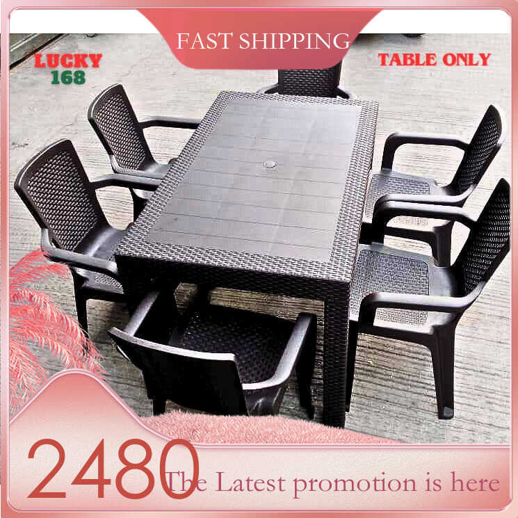 NA NAkain ng RECTANGULAR DESIGN/ LAMESA/ 6 SEATERS PLASTIC RATTAN ...