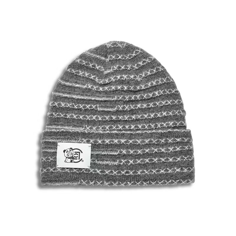 [100% Popmart Genuine] Hirono x CLOT-Knitted Cold Hat Gray White, On ...